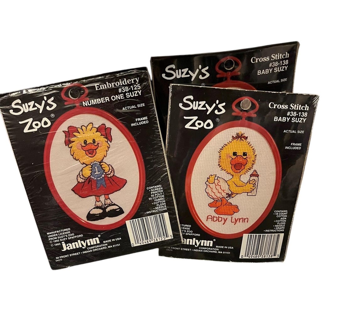 Vintage Suzy’s Zoo Counted Cross Stitch or Embroidery Kits. - Etsy
