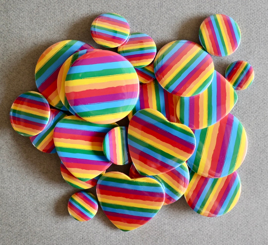 Color of the Rainbow Buttons (6 Different Sizes) - Etsy
