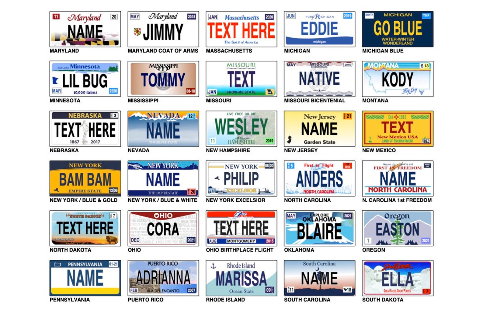 Mini State License Plates - Etsy