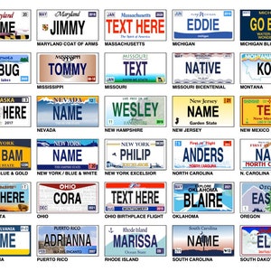 Mini State License Plates - Etsy
