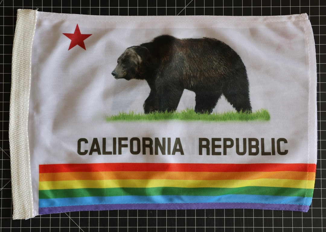 California State Car Flag With Added Pride Flag - Etsy