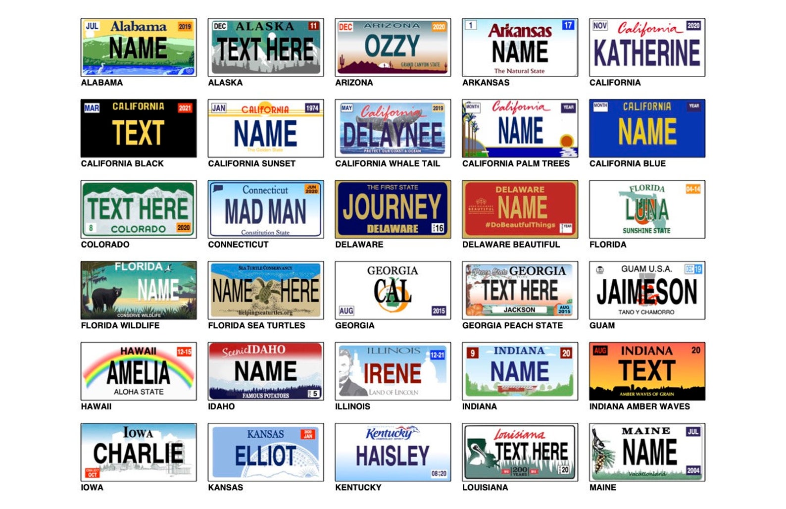 Mini State License Plates - Etsy
