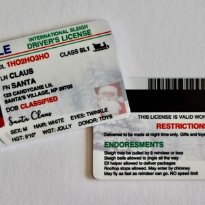 Santa Claus Drivers License - Etsy