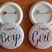 Team Boy Team Girl Gender Reveal Button Pin Backs 1 Set 12 - Etsy