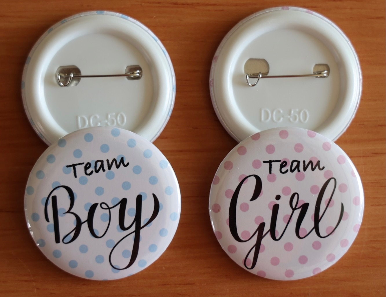 Team Boy Team Girl Gender Reveal Button Pin Backs 1 Set (12) - Etsy Canada