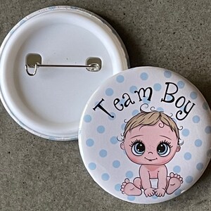 Team Boy Team Girl Gender Reveal Button Pin Backs 1 Set (12) - Etsy