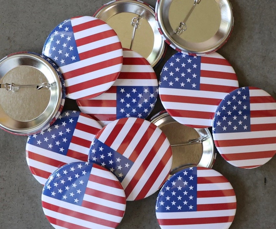2 Inch American Flag Pin Back Buttons (set of 12) - Etsy