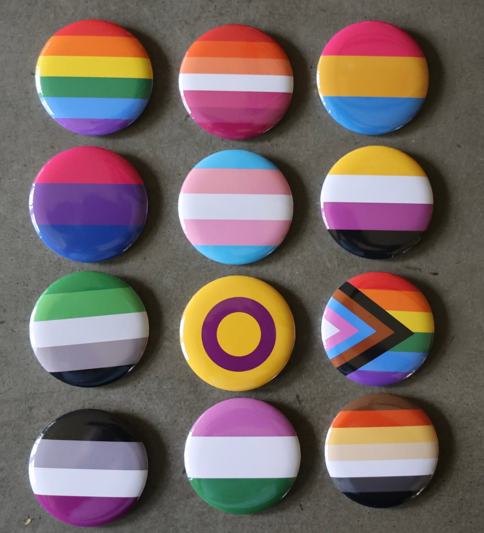 Pride Flag Collection Button Pinback 1 Set (12) - Etsy