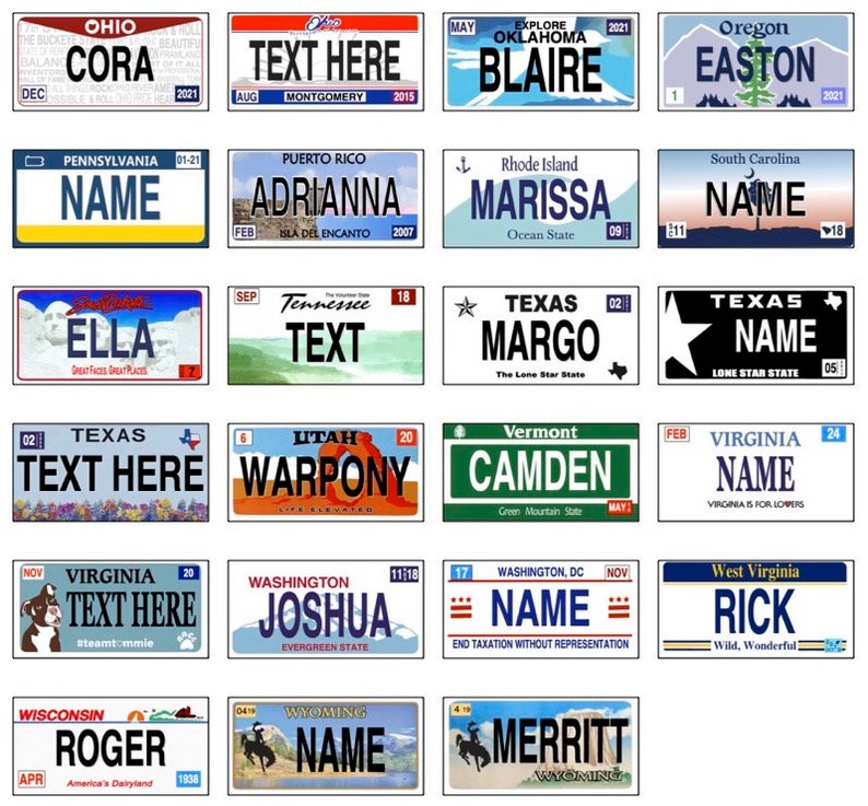 Mini State License Plates | Etsy
