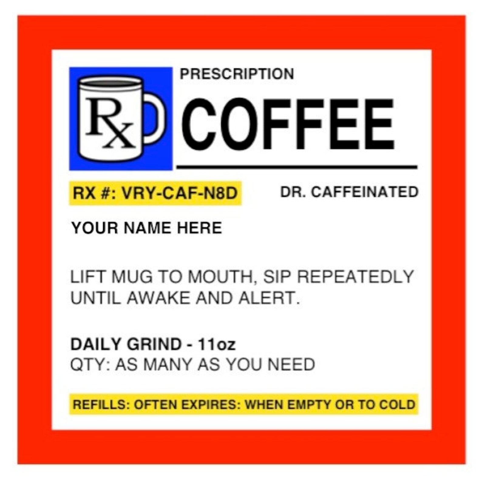 Coffee Prescription Mug - Etsy