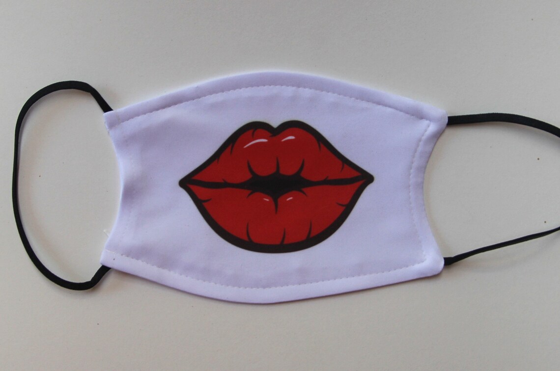 Big Hot Red Lips Face Mask - Etsy