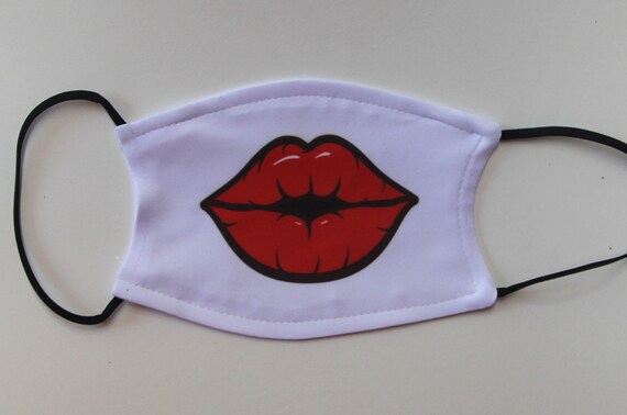 Big Hot Red Lips Face Mask | Etsy