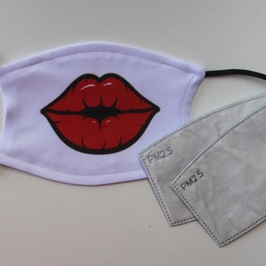Big Hot Red Lips Face Mask - Etsy
