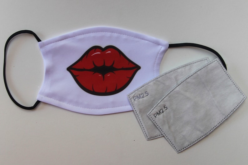 Big Hot Red Lips Face Mask - Etsy