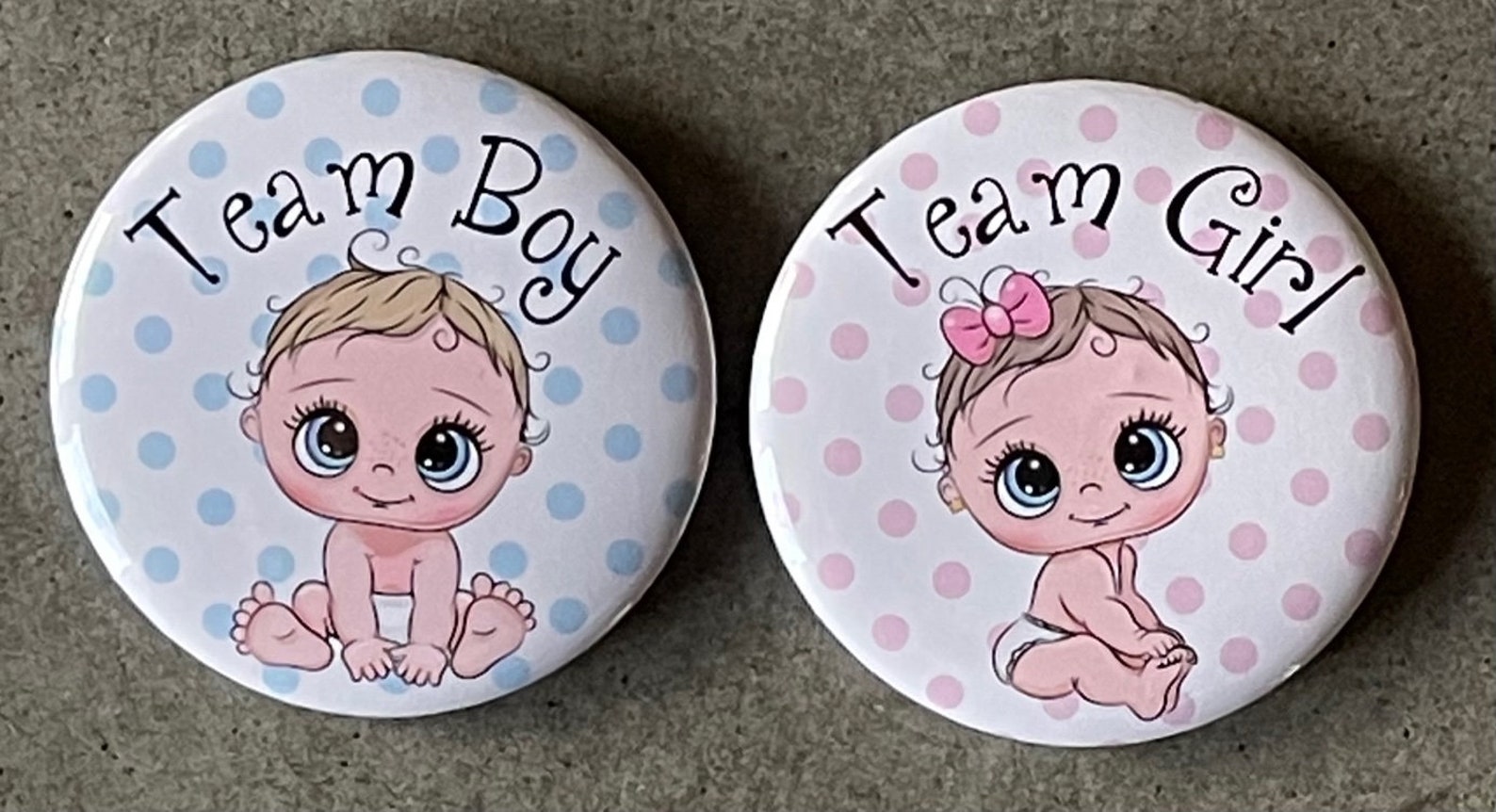 Team Boy Team Girl Gender Reveal Button Pin Backs 1 Set (12) - Etsy Canada