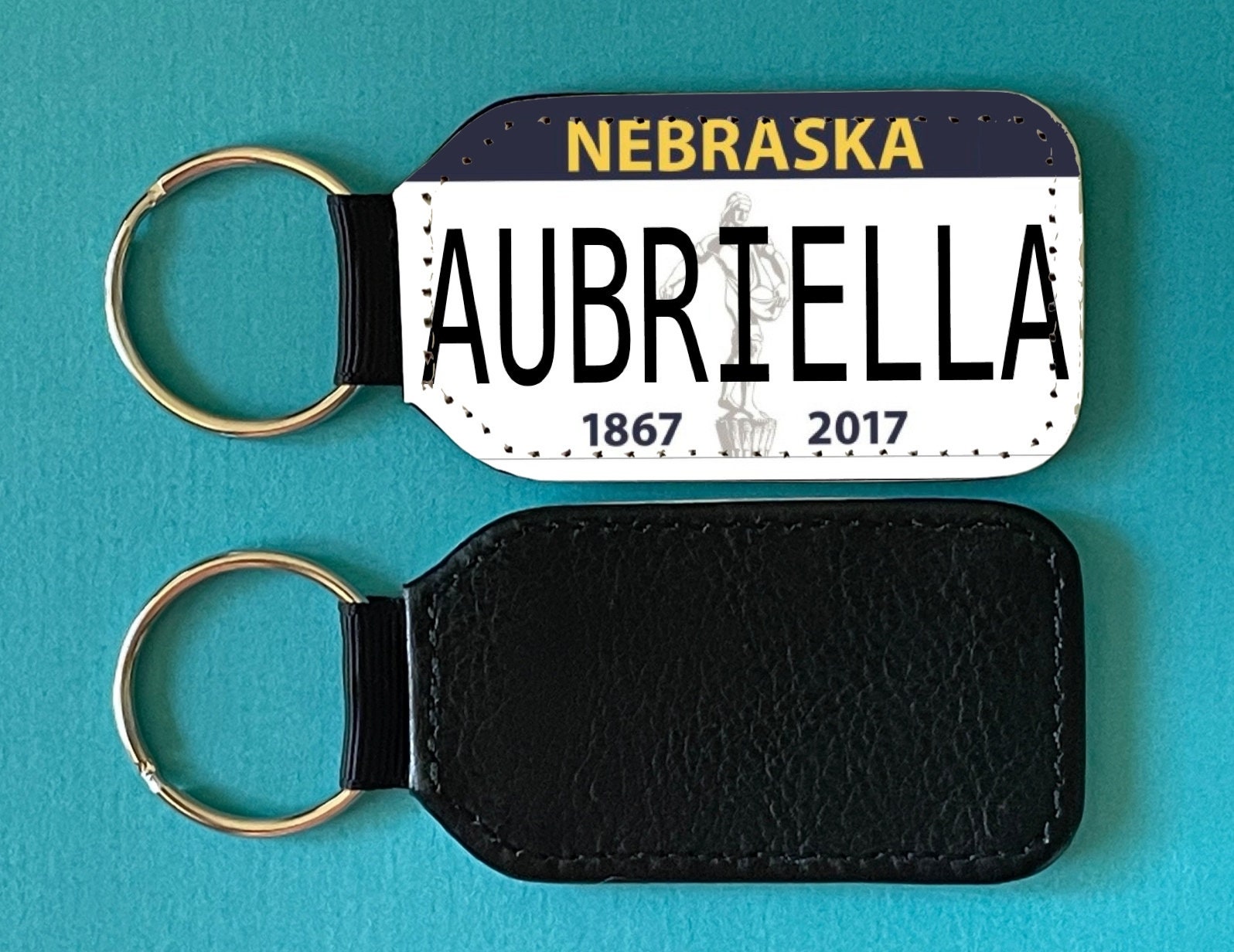 Polyleather License Plate Key Chain - Etsy