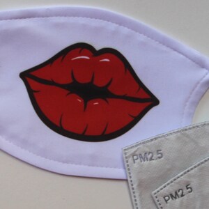 Big Hot Red Lips Face Mask - Etsy