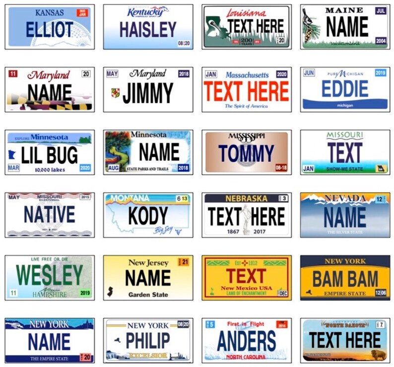 Mini State License Plates | Etsy