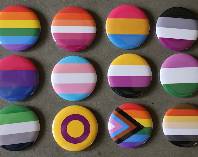 Pixel Pride Flag Buttons Choose Any LGBTQ Flag - Etsy
