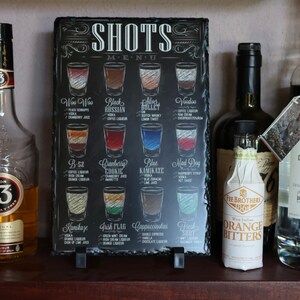 Slate Rock Shot Menu - Etsy