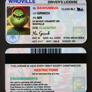 The Grinch's Drivers License - Etsy