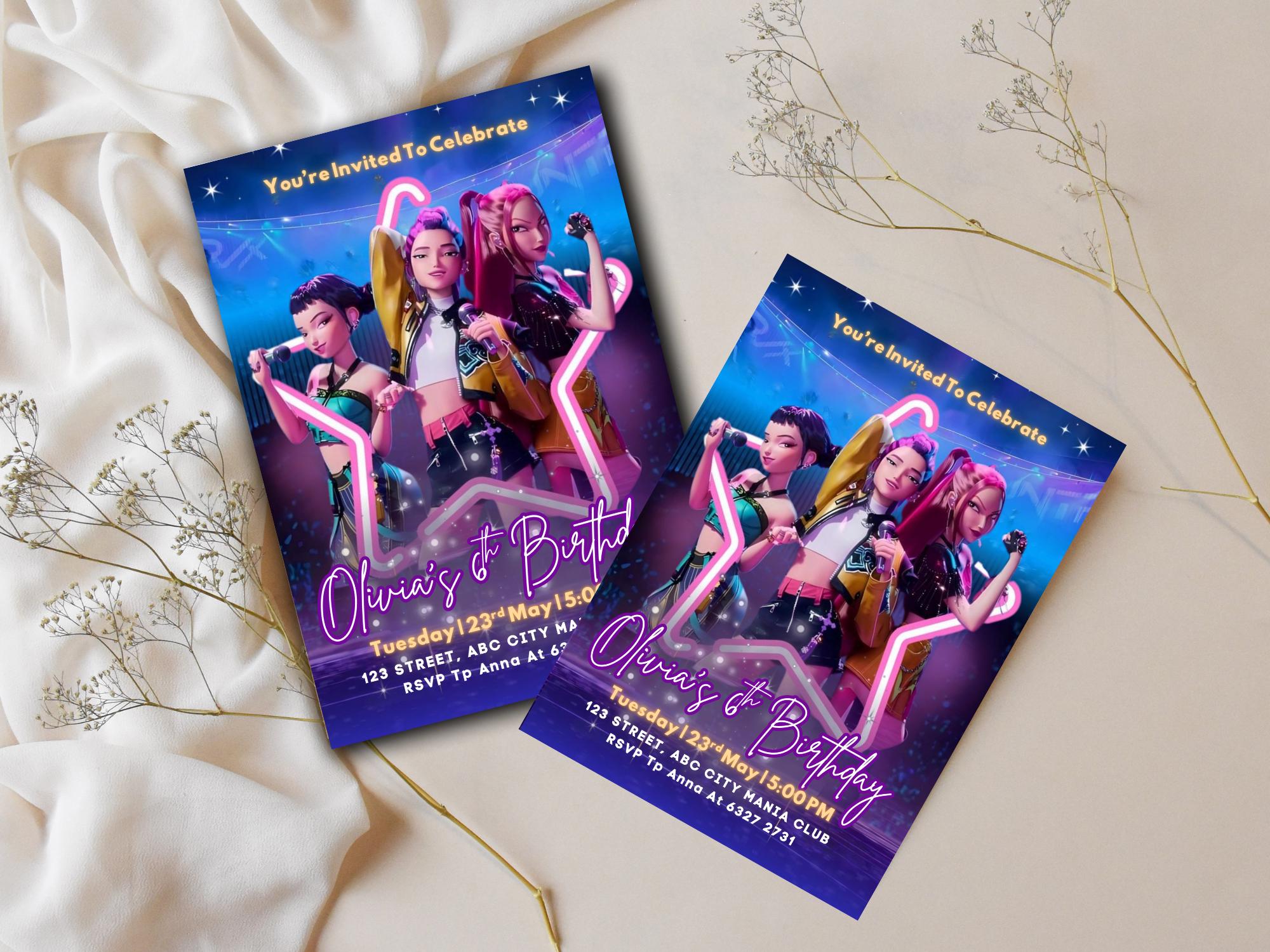 Kpop Girl Band Birthday Invitation | Editable Digital Invite | Kpop ...
