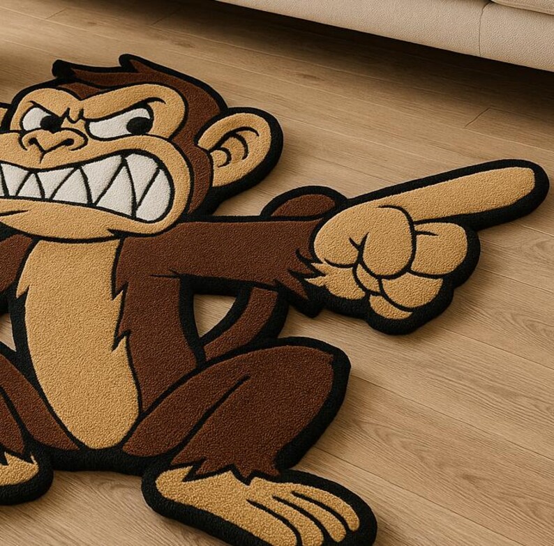 Buy Hand-tufted Wool Monkey Rug: Playful Cartoon Art for Kids' Room ...
