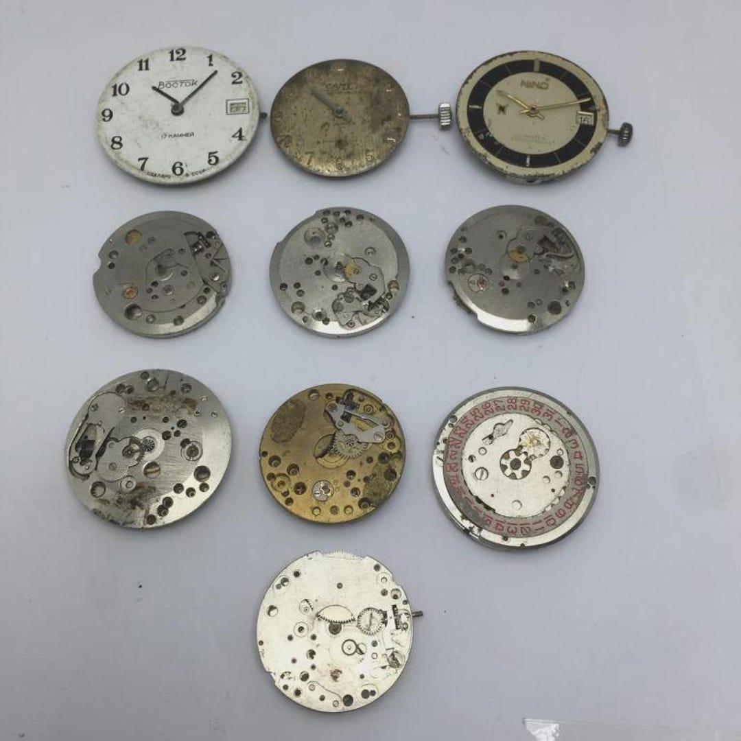 Lot of 10 Manual Winding Watch Movements Vintage Watch Parts for Repair ...