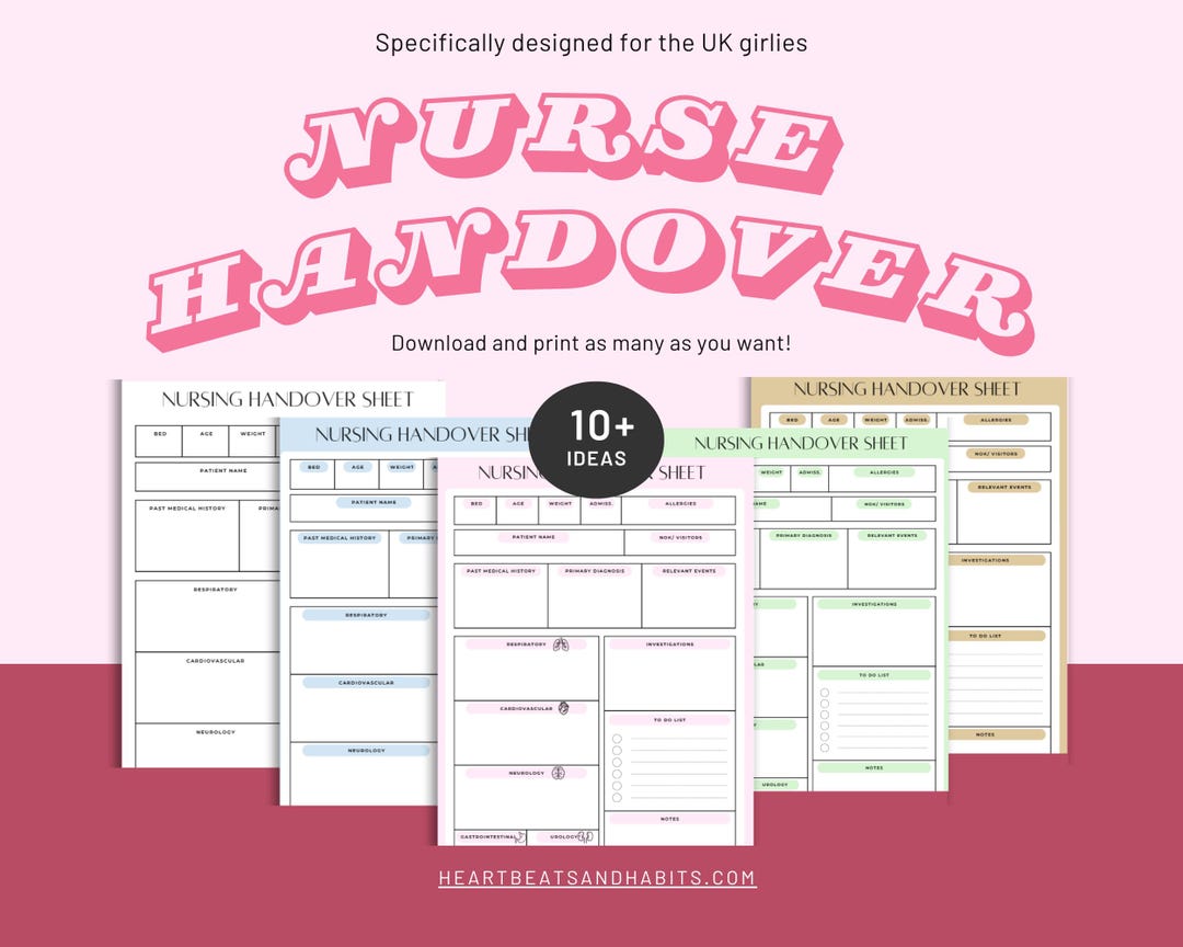 Handover/ Report Sheet for Nurses & Students - Etsy