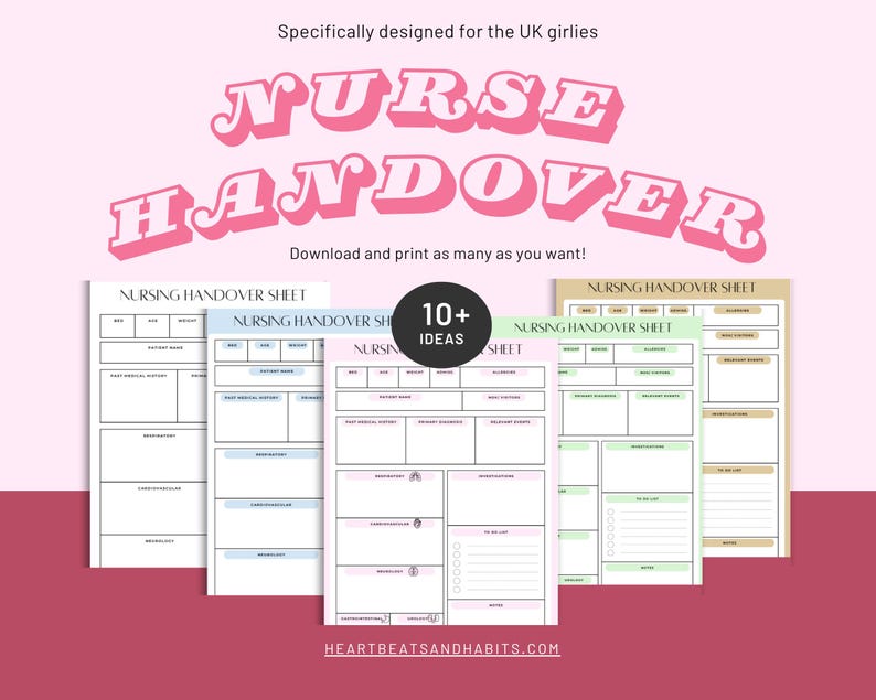 Handover/ Report Sheet for Nurses & Students - Etsy