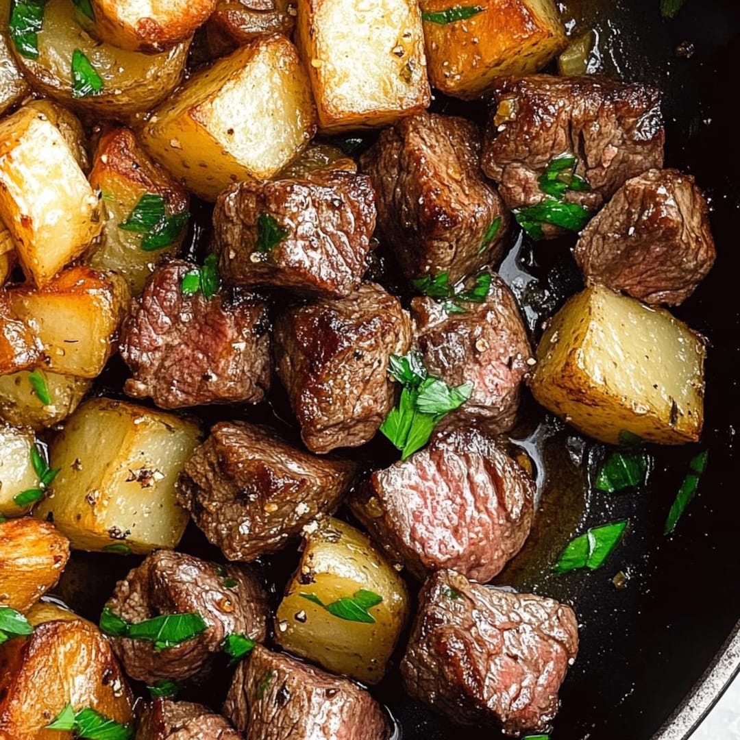 Garlic Butter Steak Bites and Potatoes Recipe: 20-minute Dinner (PDF E ...