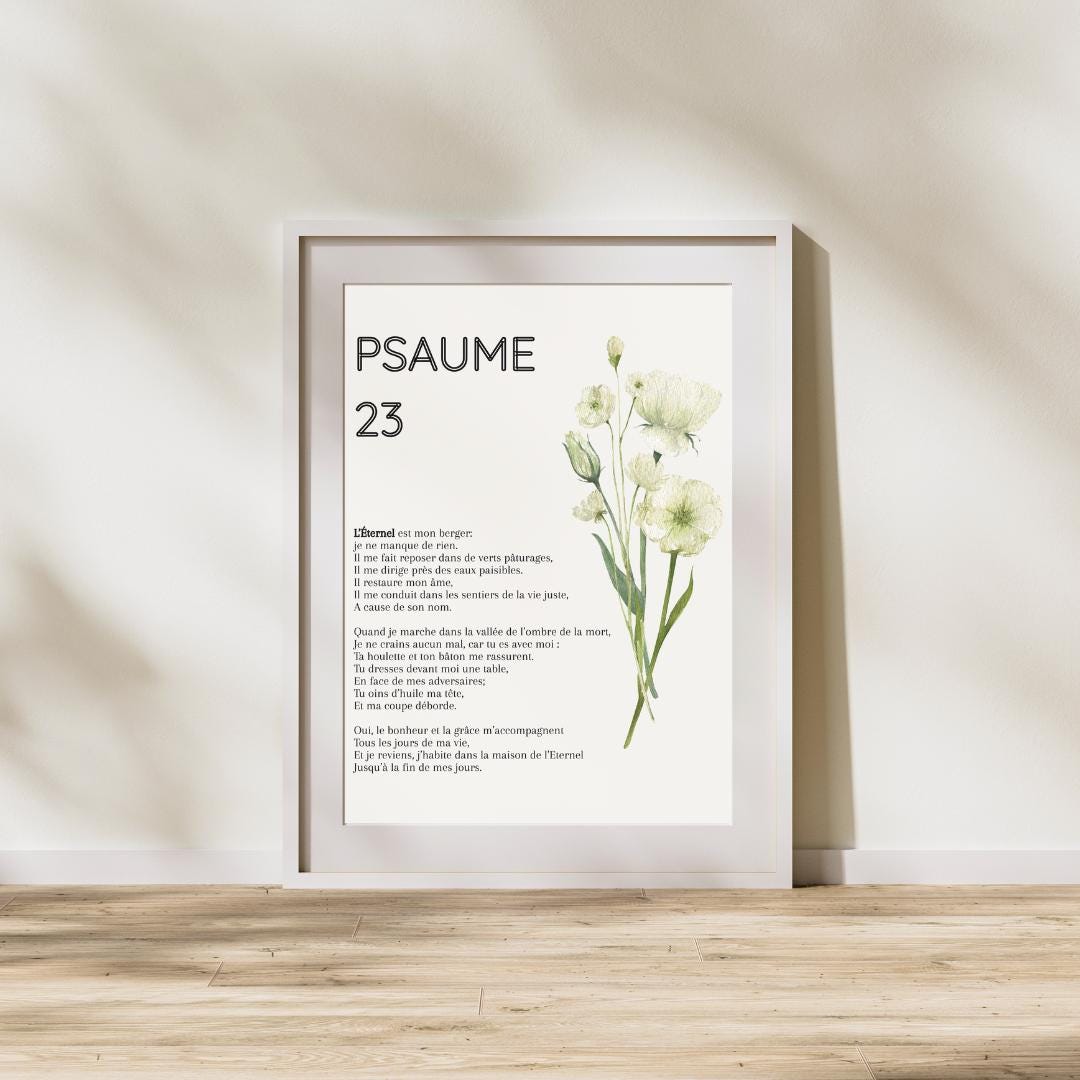 Psalm 23 Print - Pastel Color Religious Poster - French Version - 1 ...