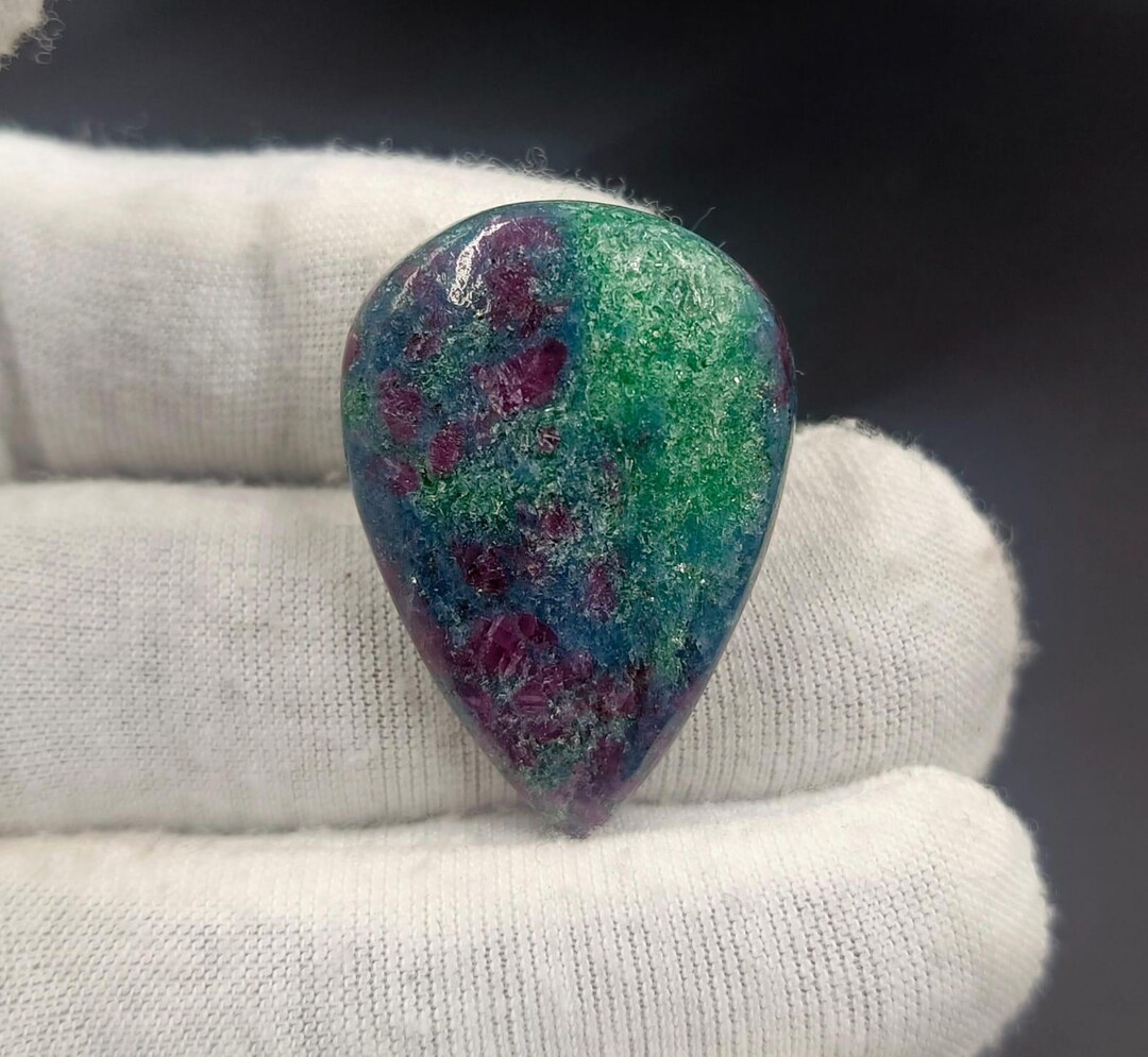 Buy Natural Gemstone Ruby Kyanite Green Pink Pear Loose Cabochon ...