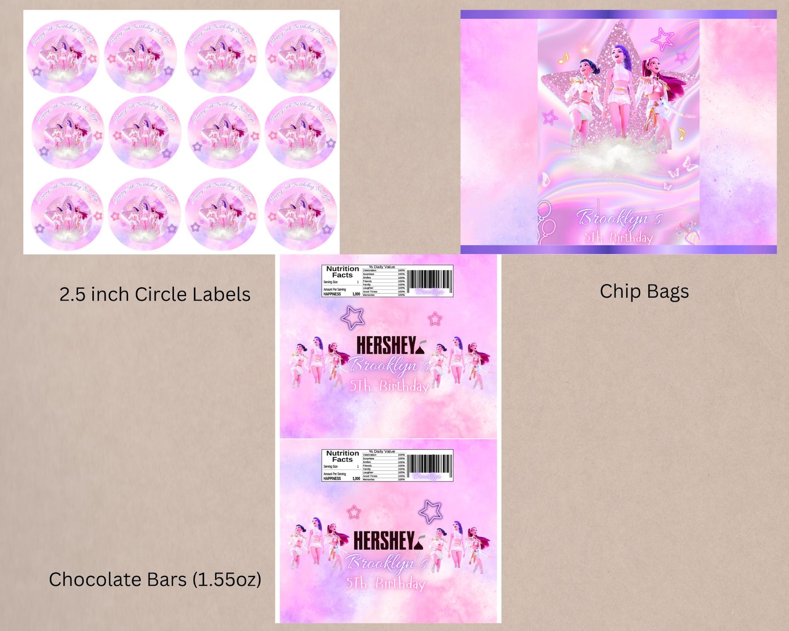 KPOP Demon Hunters Pink Sparkle Party Favor Bundle - Etsy