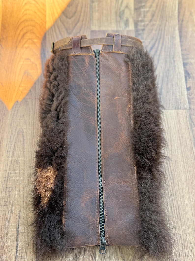 HAND MADE Genuine Buffalo Fur Half Chaps / Gaiters - Etsy