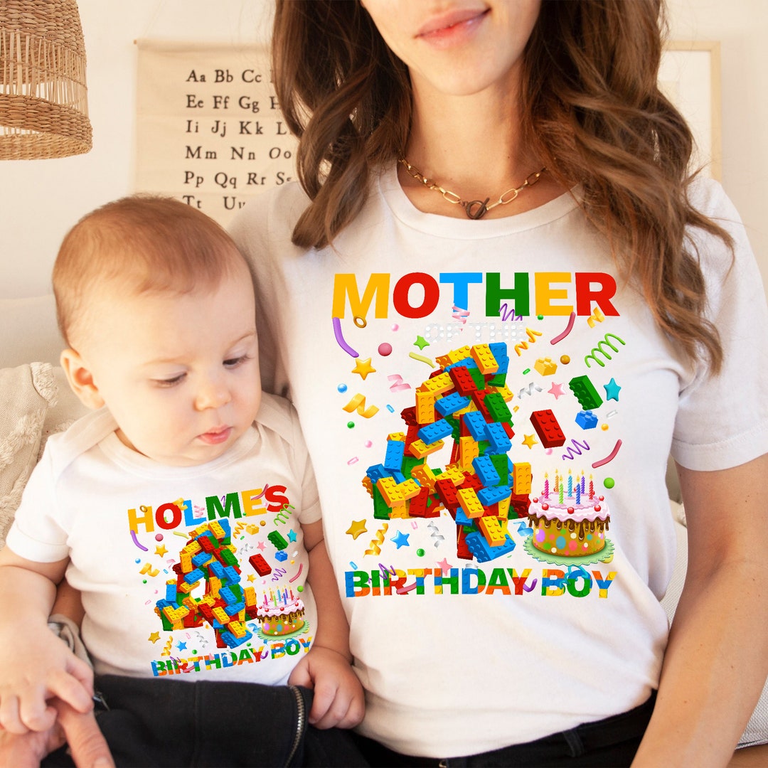 Building Block Birthday Boy Girl Shirt,custom Birthday Buiding Shirt ...