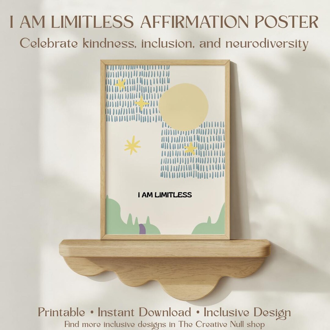 I Am Limitless Poster|autism ADHD Affirmations Printable|inclusive ...