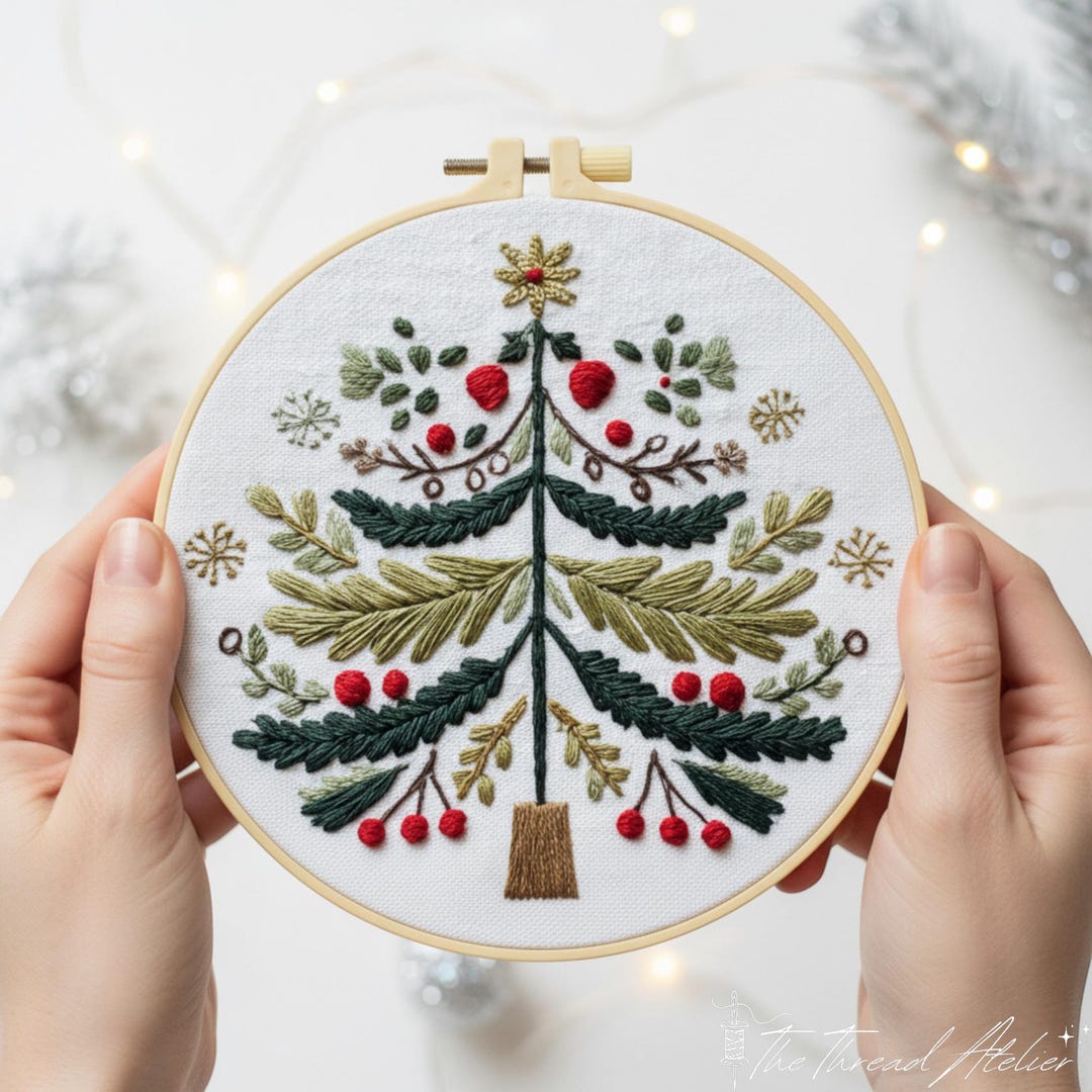 Christmas Tree Embroidery Kit for Beginners: Holiday Needlework - Etsy