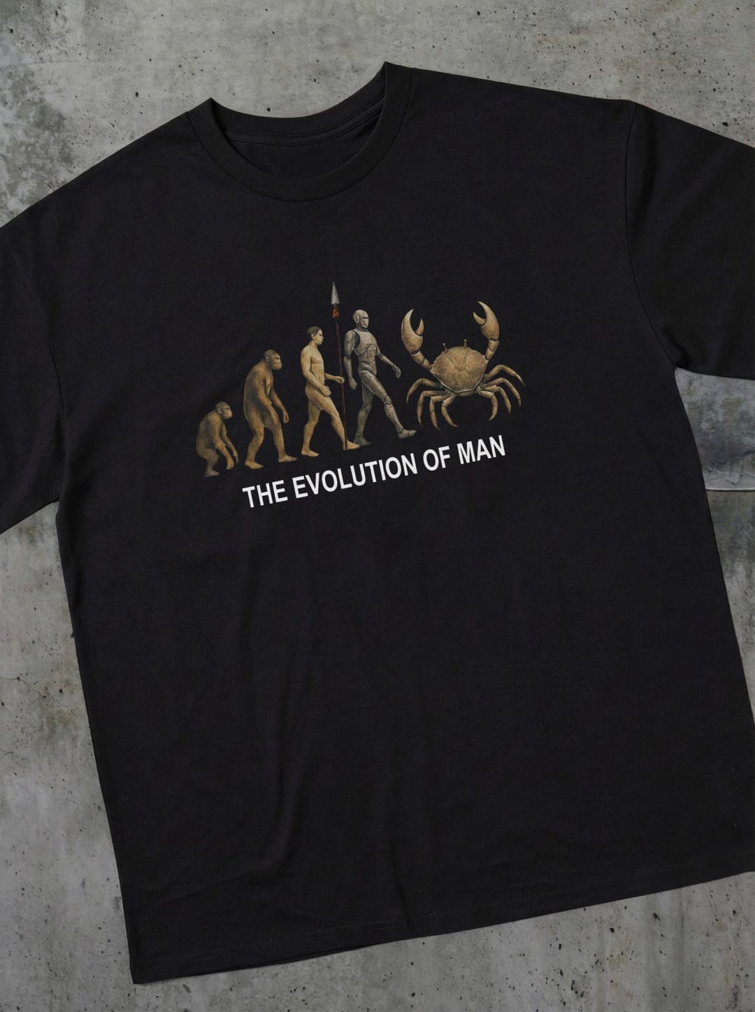The Evolution of Man Crab Shirt, Funny Evolution Meme T-shirt, Ocean ...