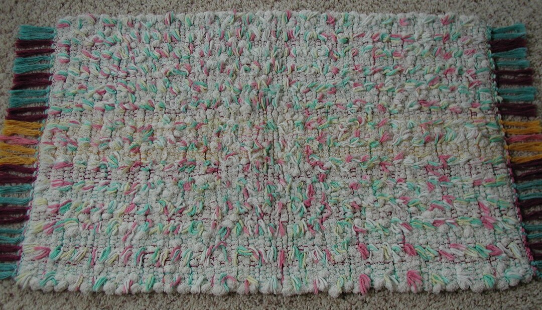 Handwoven Cotton Shaggy Looper Rug in Pastels 1122A - Etsy