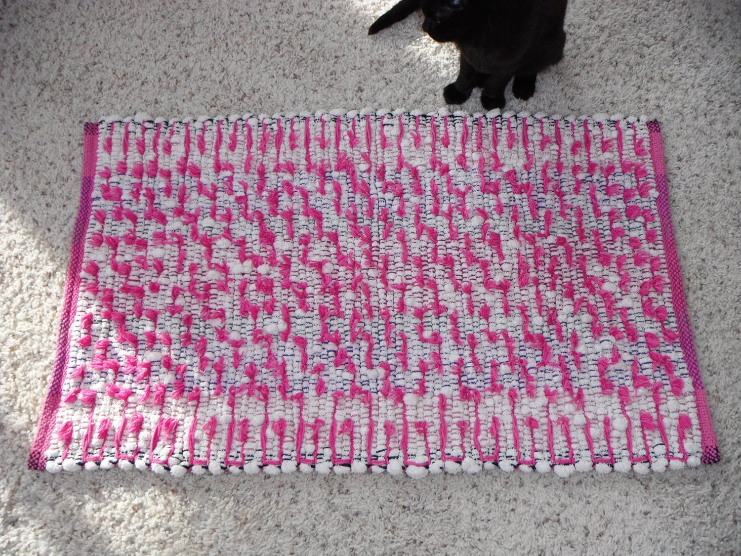 Handwoven Cotton Shaggy Looper Rug 1125B | Etsy