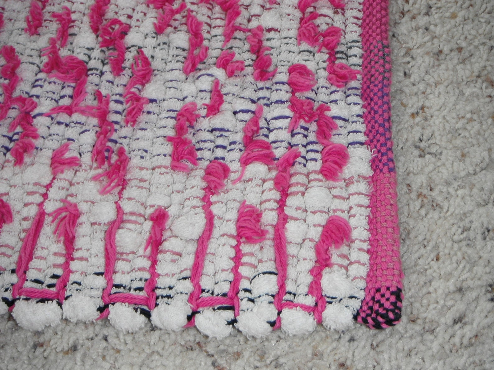 Handwoven Cotton Shaggy Looper Rug 1125B - Etsy