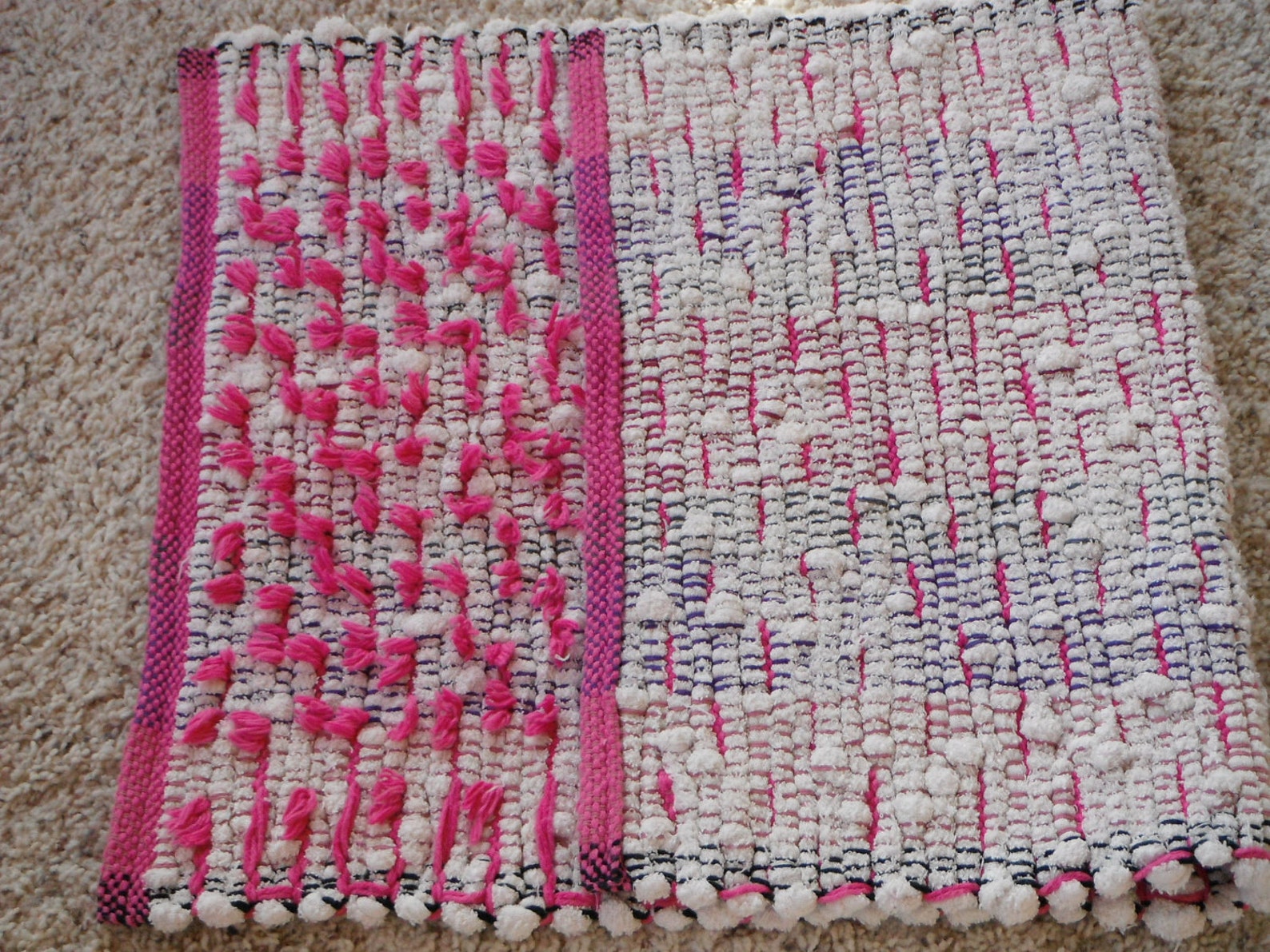 Handwoven Cotton Shaggy Looper Rug 1125B - Etsy