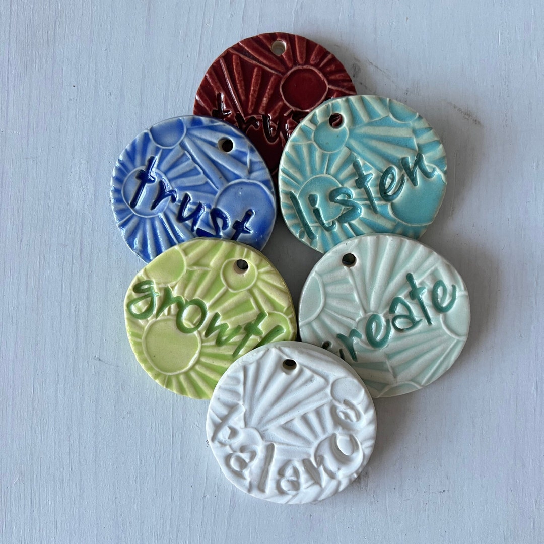 Personalized Ceramic Word Ornament: Made-to-order Focus Word Reminder ...