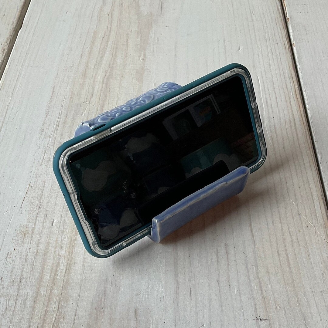 Blue Ceramic Cell Phone Stand Holder - Etsy