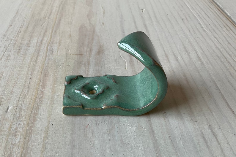 Small Green Ceramic Hook - Etsy