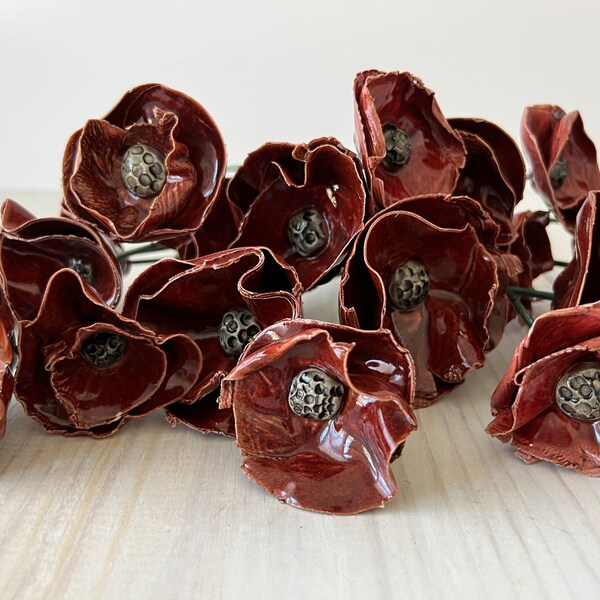 Ceramic Poppy - Etsy