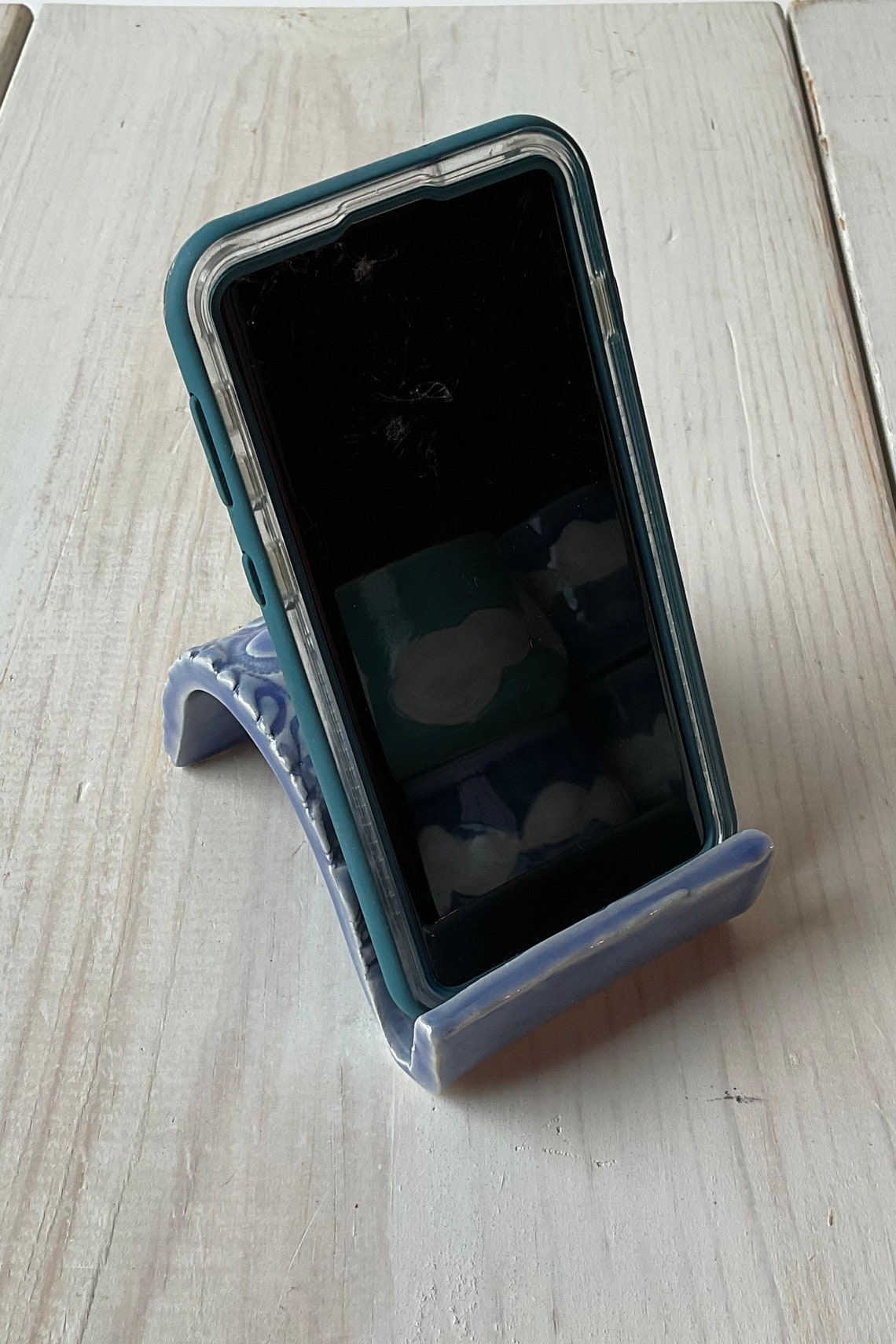 Blue Ceramic Cell Phone Stand Holder - Etsy