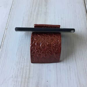 Red Ceramic Cell Phone Holder, iPad Holder, Handmade Cell Phone Stand ...