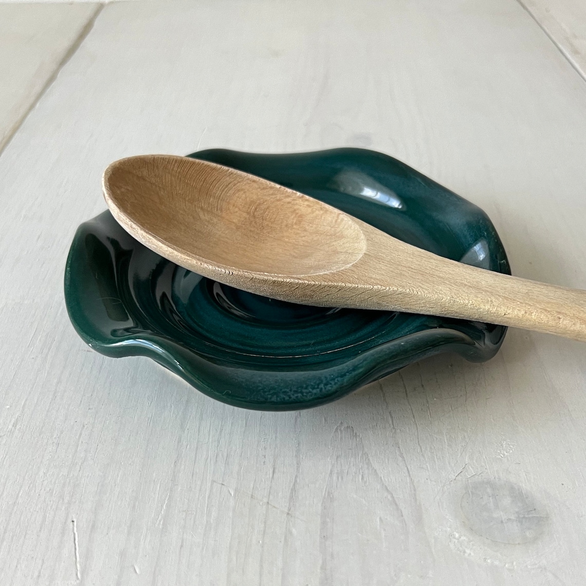 Emerald Green Spoon Rest, Handmade, Ceramic - Etsy